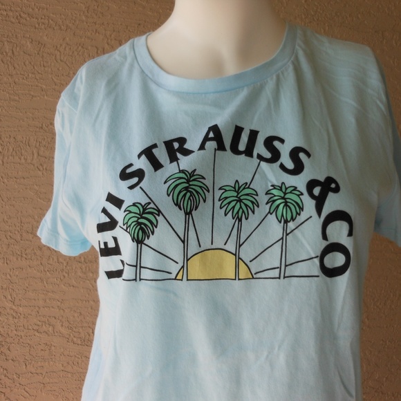 Levi's | Tops | Levis Soft Turquoise Graphic Tshirt Nwot | Poshmark
